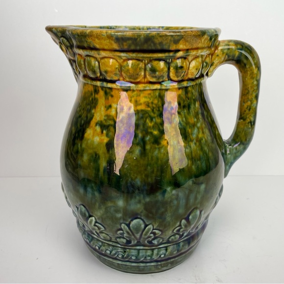 Dining | 194 Jw Mccoy Carnelian Glaze Pottery Majolica Pitcher Fleur De ...